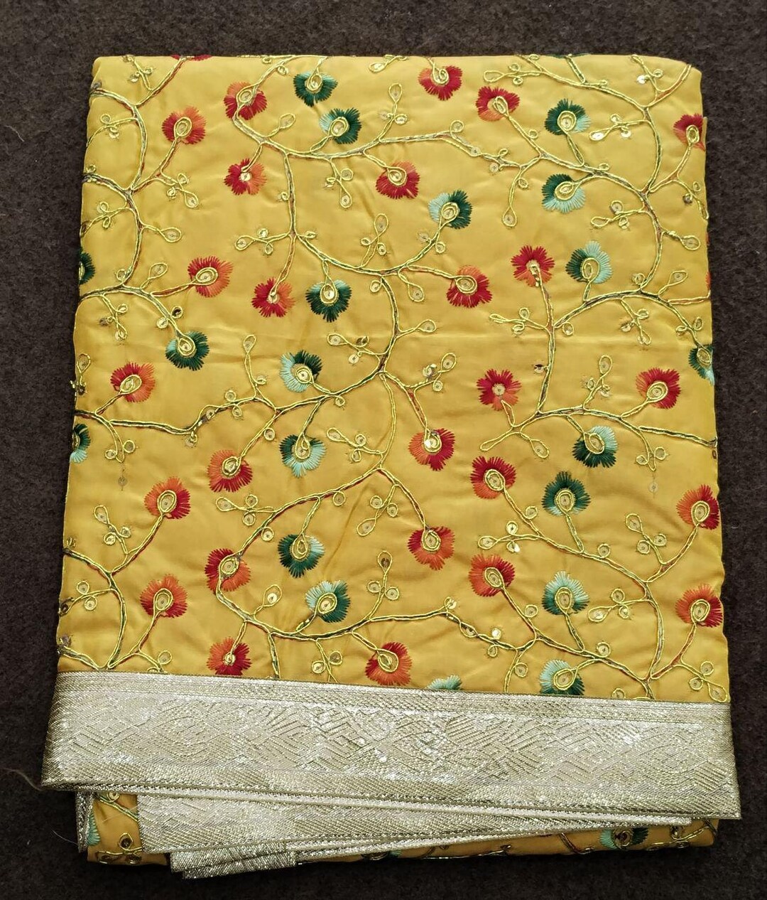 Yellow Sai Baba Chadar: Embroidered Floral Deity Shawl - Etsy