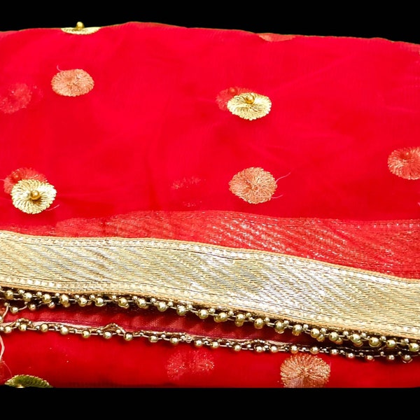 Bridal Red Dupatta - Etsy