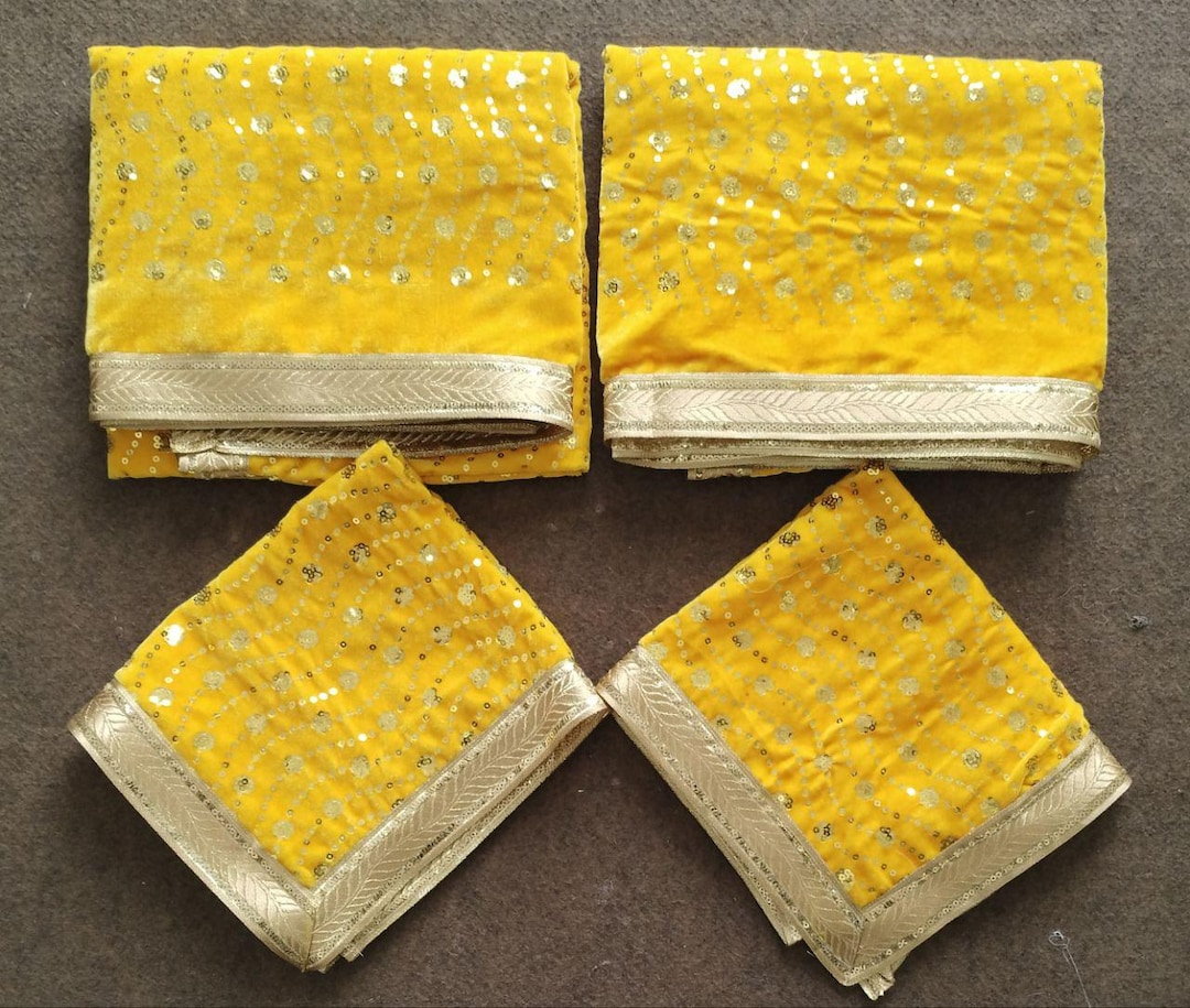 Shri Guru Granth Sahib Ji Dress| Yellow Winter Velvet Rumala Sahib ...