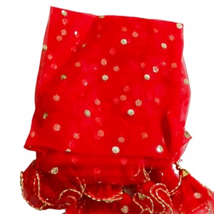 Designer Red Net Dupatta | Indian Dupatta| Net Seqins Embroidered ...