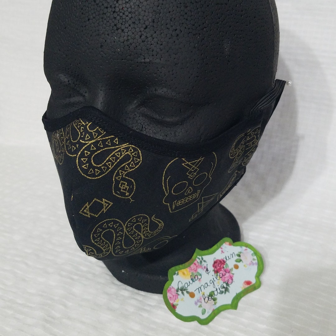 Gothic Face Masks, Washable, Reusable, Cotton, With Filter, Halloween ...