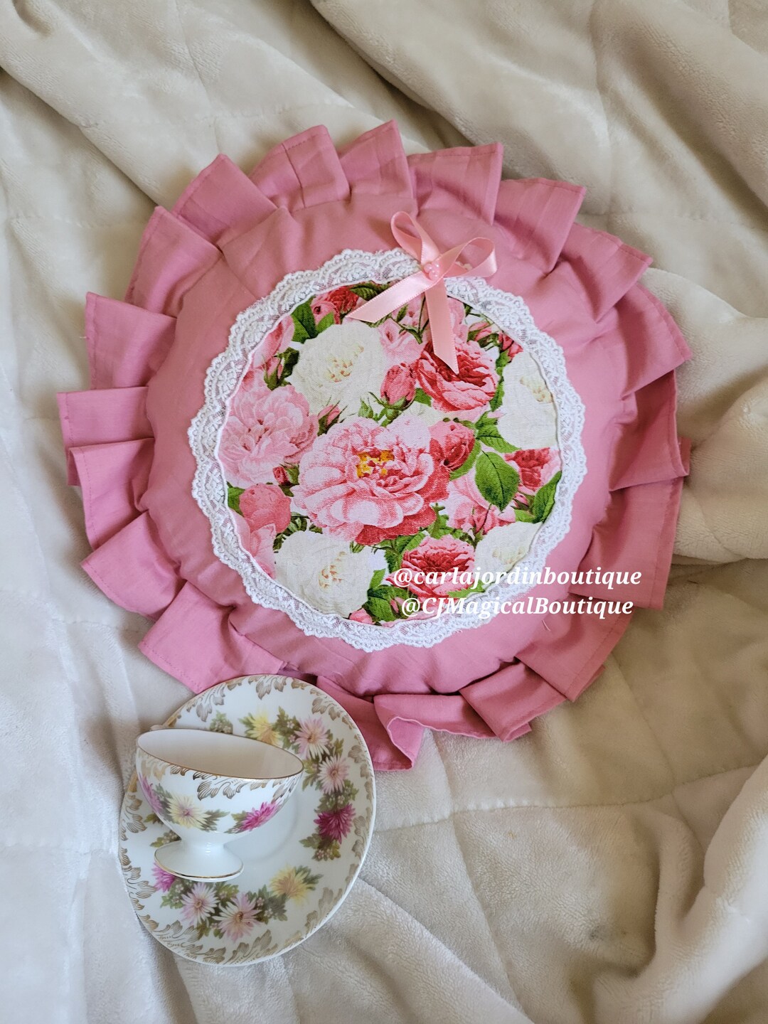 Shabby Chic Cushion, Victorian Style Cushion, Vintage Style Cushion ...