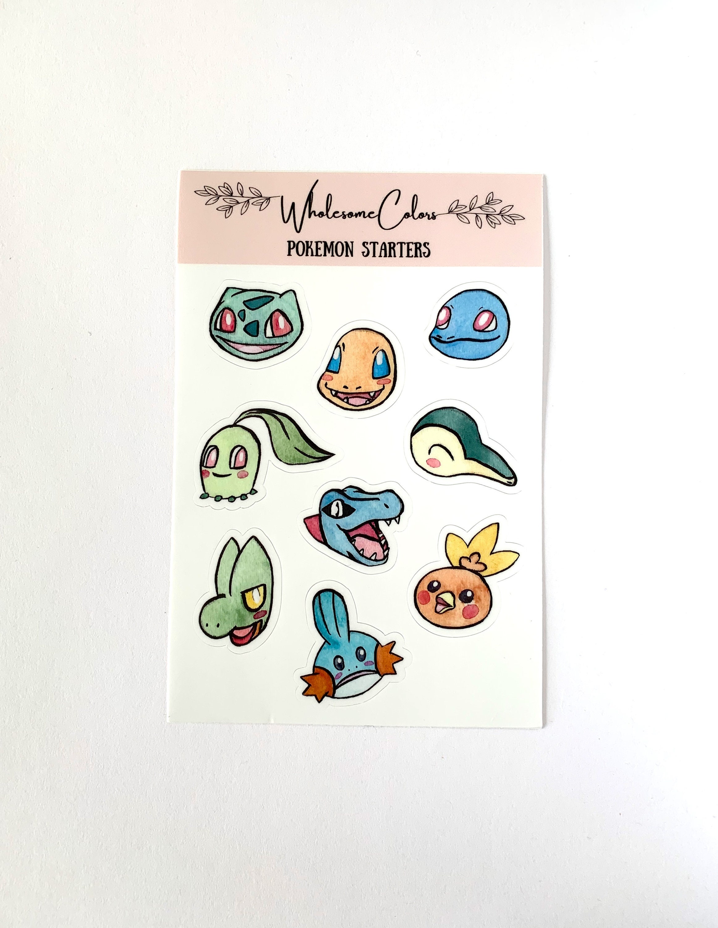 Watercolor Pokemon Starters Stickersheet Gen 1-3 - Etsy
