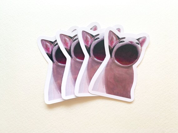 Pop Cat Handmade Vinyl Sticker | Etsy