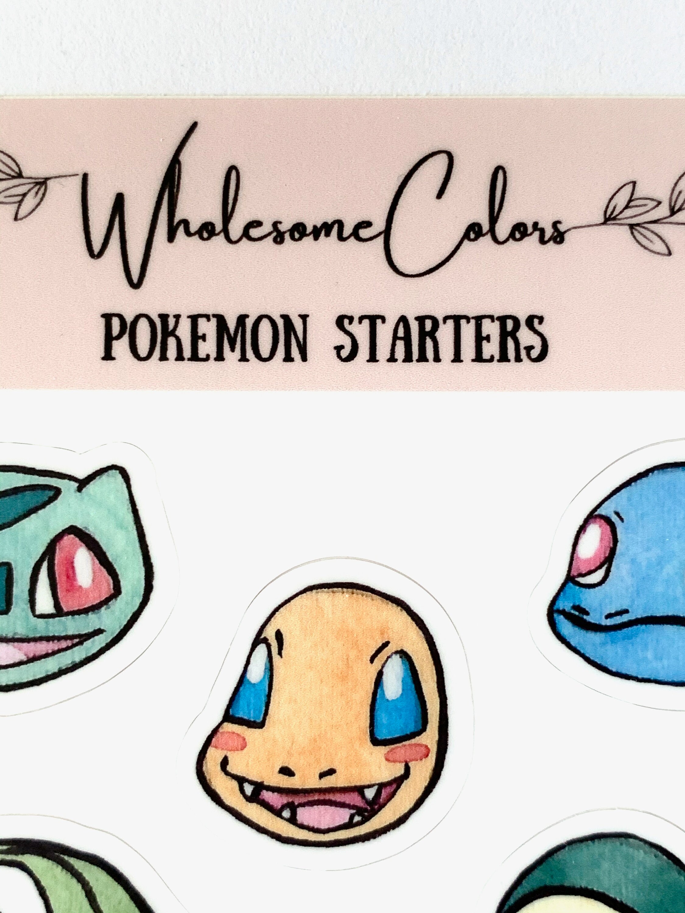 Watercolor Pokemon Starters Stickersheet Gen 1-3 - Etsy