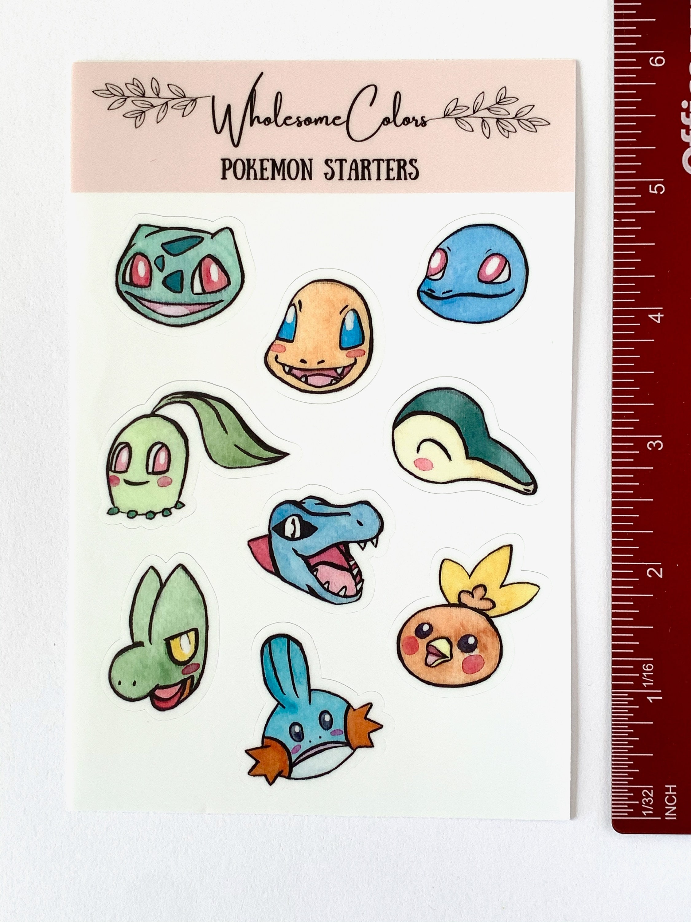 Watercolor Pokemon Starters Stickersheet Gen 1-3 - Etsy