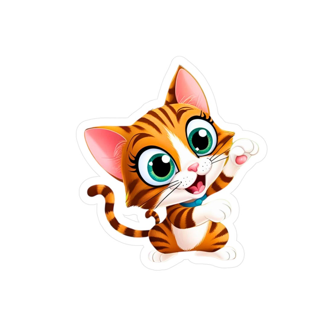 Cute Cat Kiss-cut Vinyl Decals, Fun Stickers for Kids, Pet Lovers ...