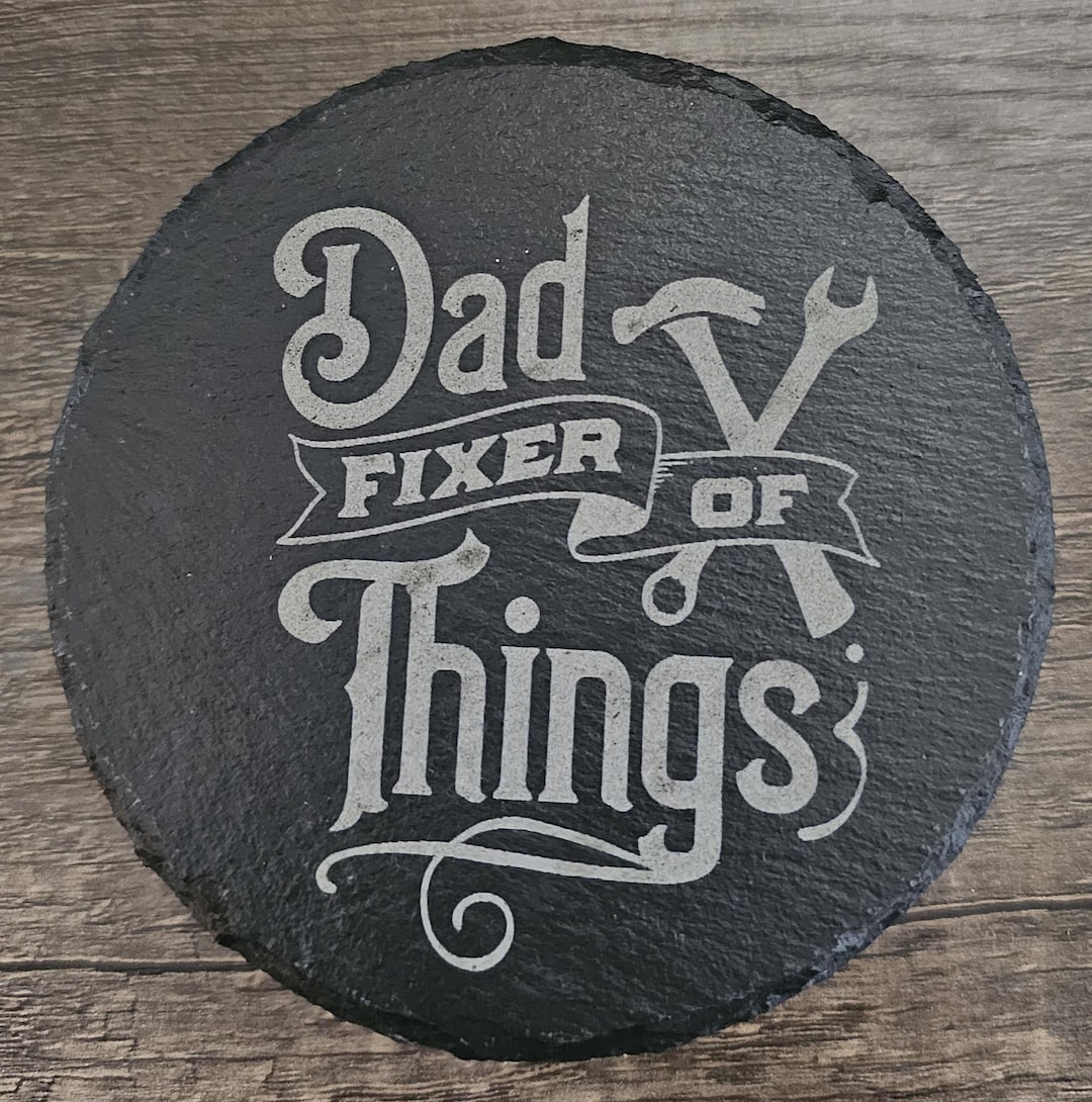 Fathers Day Coaster Set of 4 Custom Drink Coasters for Dad With Holder ...