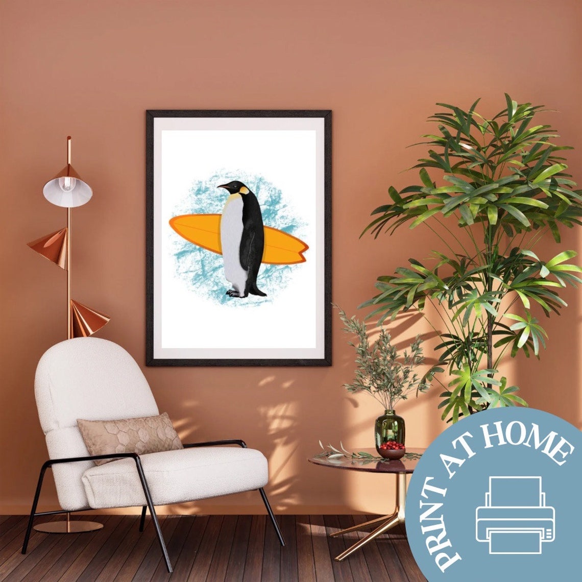 Surfing Birds Themed Printable Wall Art Puffin Printables Penguin Wall ...