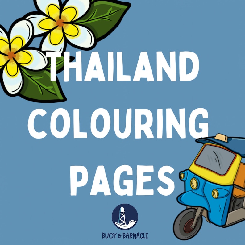 Relax and Color Your Way Through Thailand - Set of 10 Printable Thai ...
