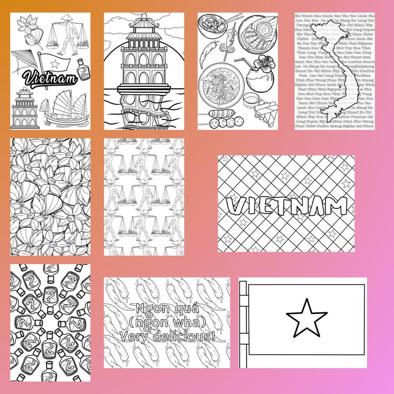 Vietnam Coloring Pages | Printable Vietnamese -themed Art for Kids and ...