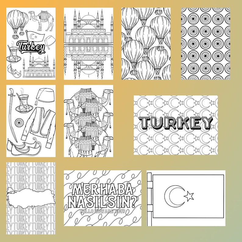 Turkey Colouring Pages Contains 10 Turkish Themed Pictures to Download ...