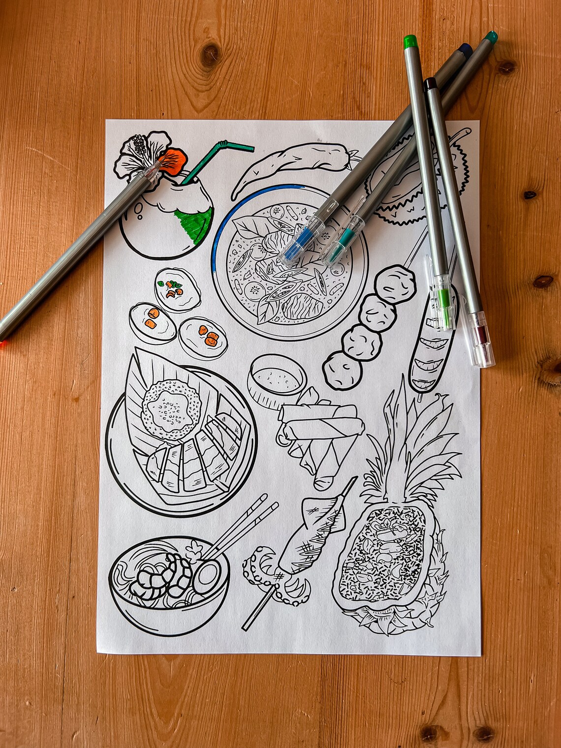 Relax and Color Your Way Through Thailand - Set of 10 Printable Thai ...