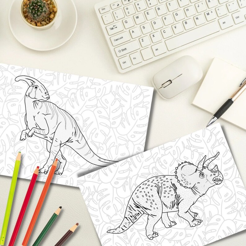 Dinosaur Colouring Pages Set 1 Contains 5 Dinosaur Pictures to Download ...