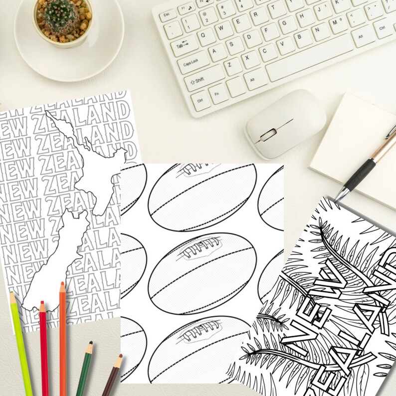 Relax and Colour Your Way Through New Zealand - Set of 10 Printable Nz ...