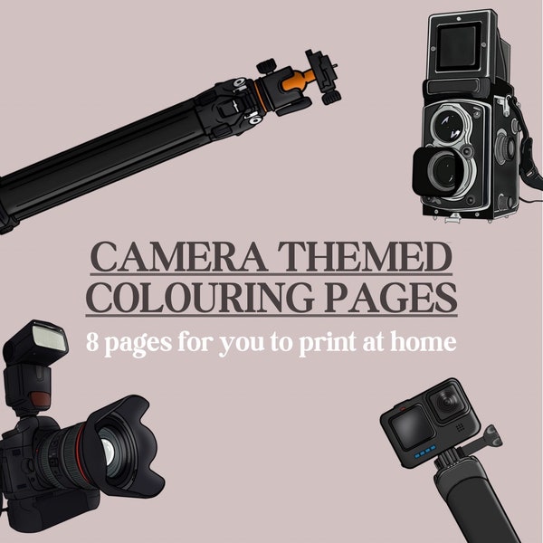 Camera Coloring Pages - Etsy