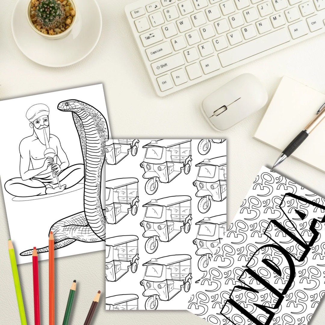 Vibrant India Printable Coloring Pages Featuring Indian Culture and ...