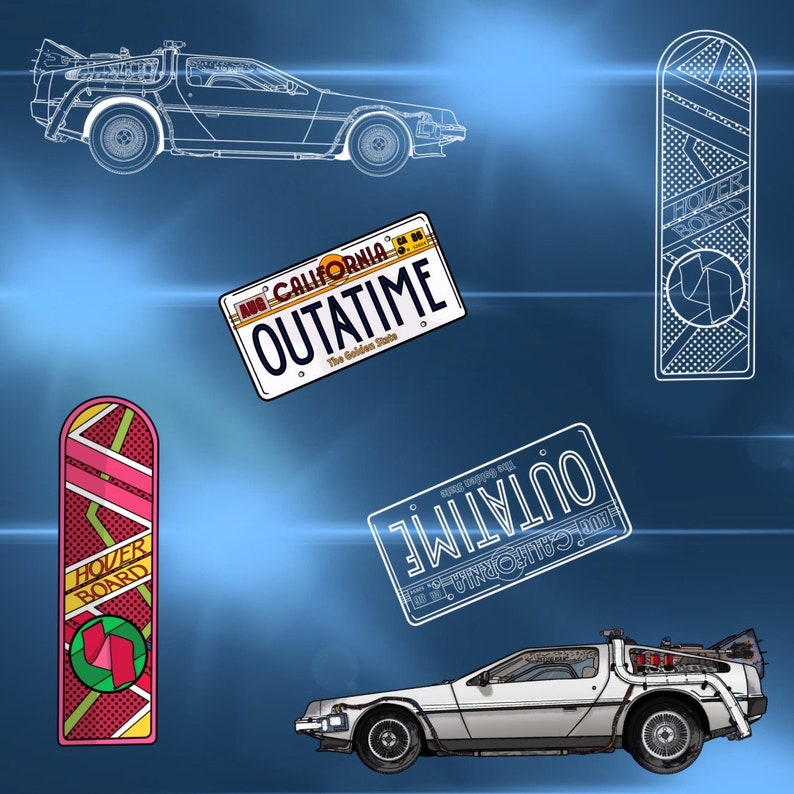 Back to the Future Themed Digital Art Print With Coloring Page Instant ...