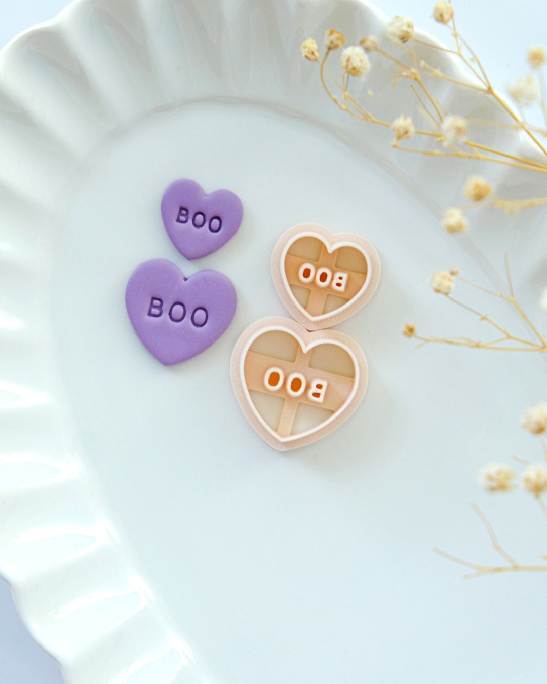 Boo Heart Halloween Polymer Clay Cutters: Clay Earring Tools - Etsy