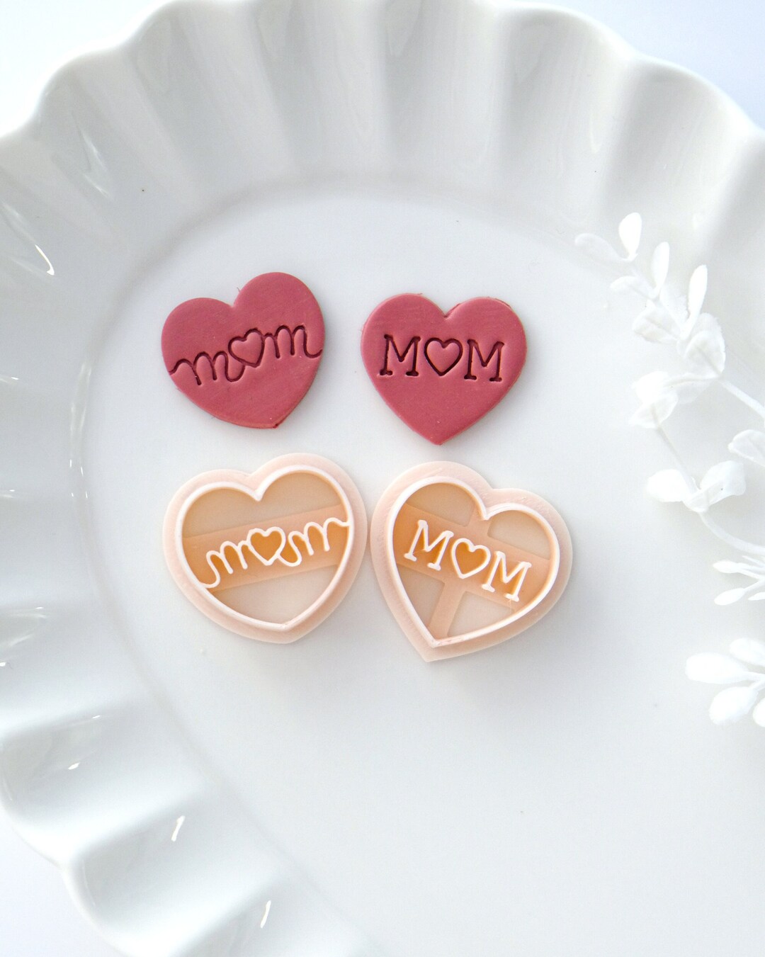 Mom Heart Polymer Clay Cutters Mothers Day Clay Earring - Etsy