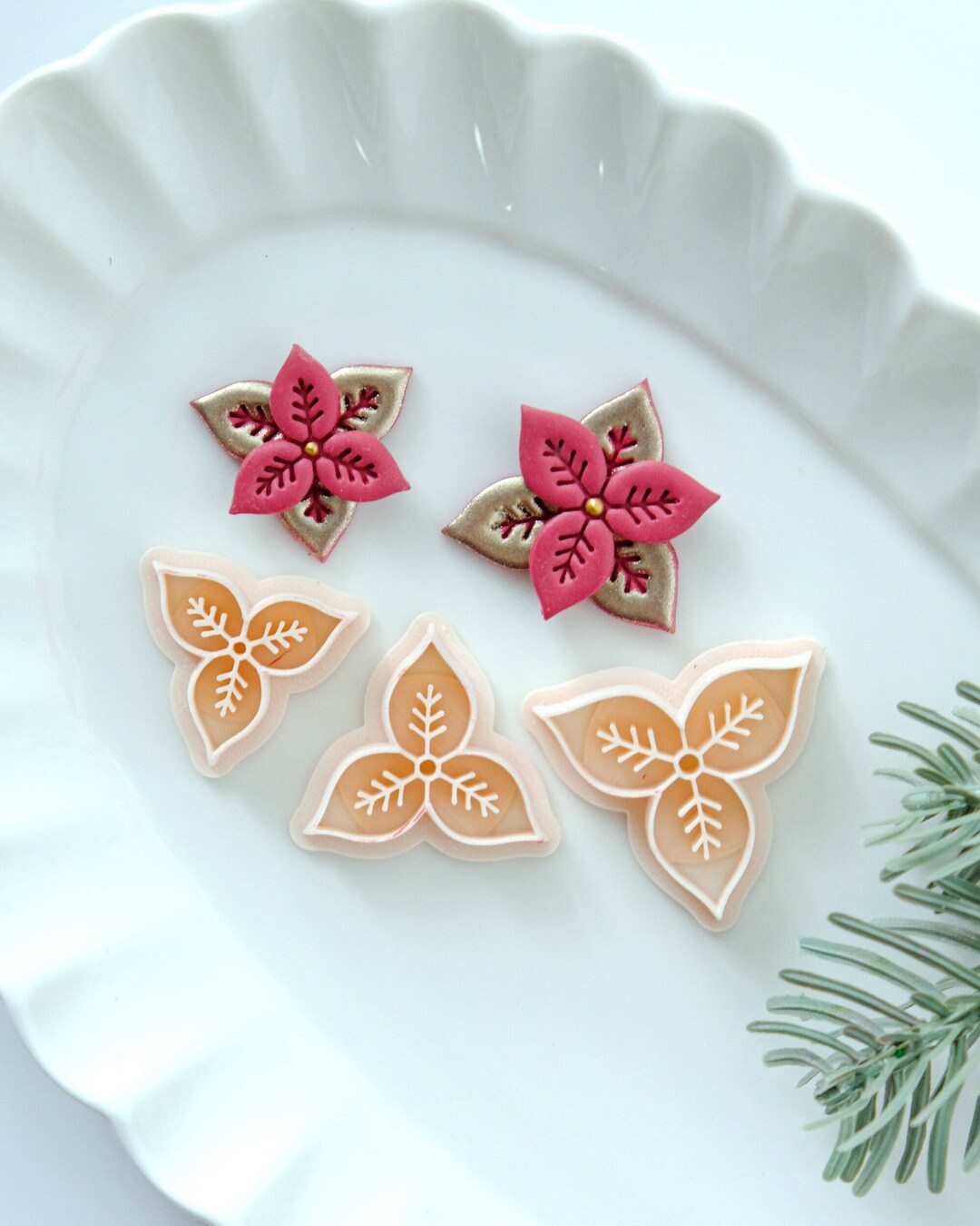 Poinsettia Clay Cutters: Winter Christmas Polymer Clay Earring Tools - Etsy