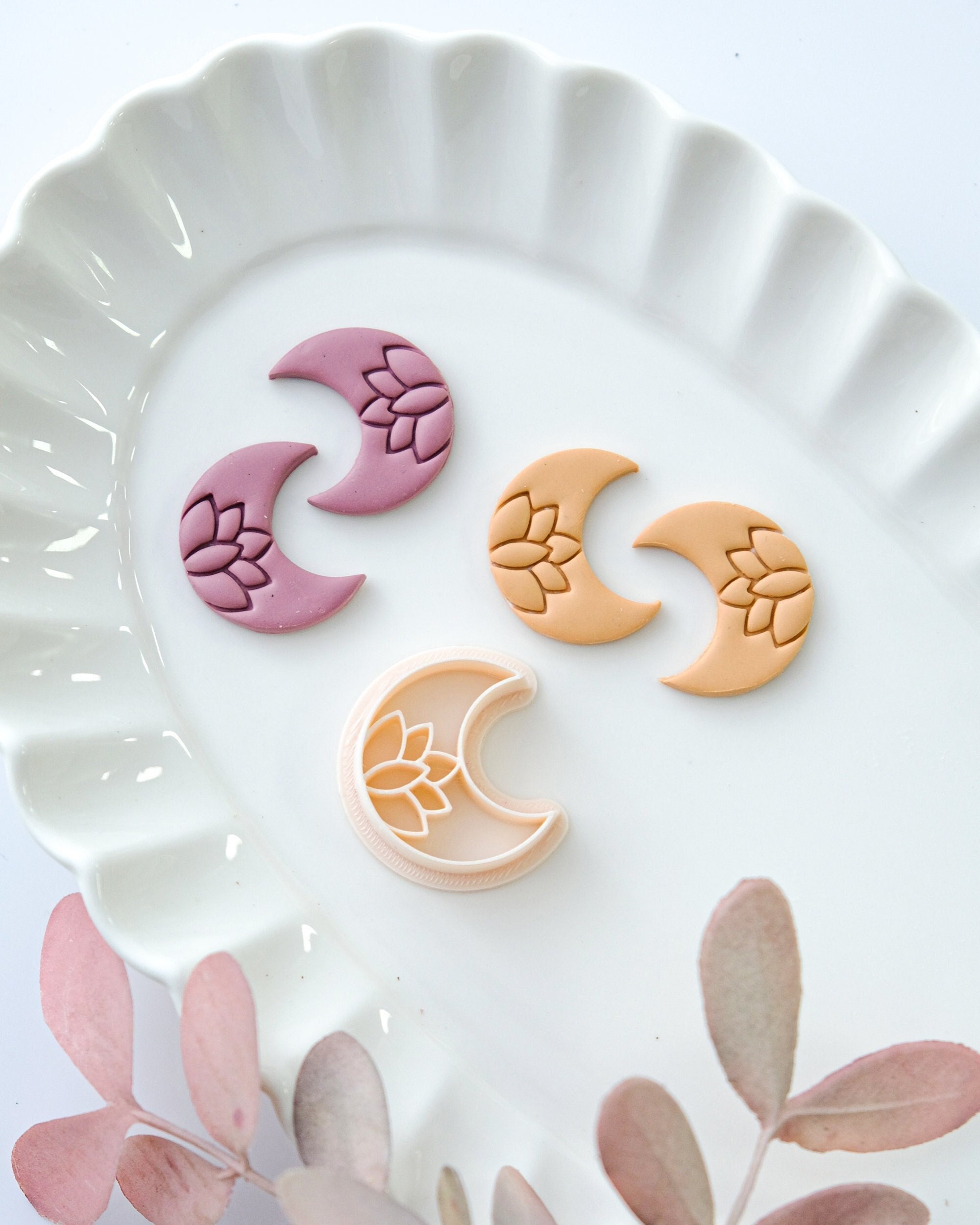 Boho Lotus Moon Polymer Clay Cutters Embossing Cutters for - Etsy