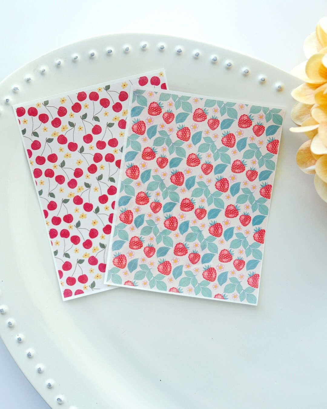 Fruit Clay Transfer Paper | Strawberry Pattern Transfer Sheet | Polymer ...