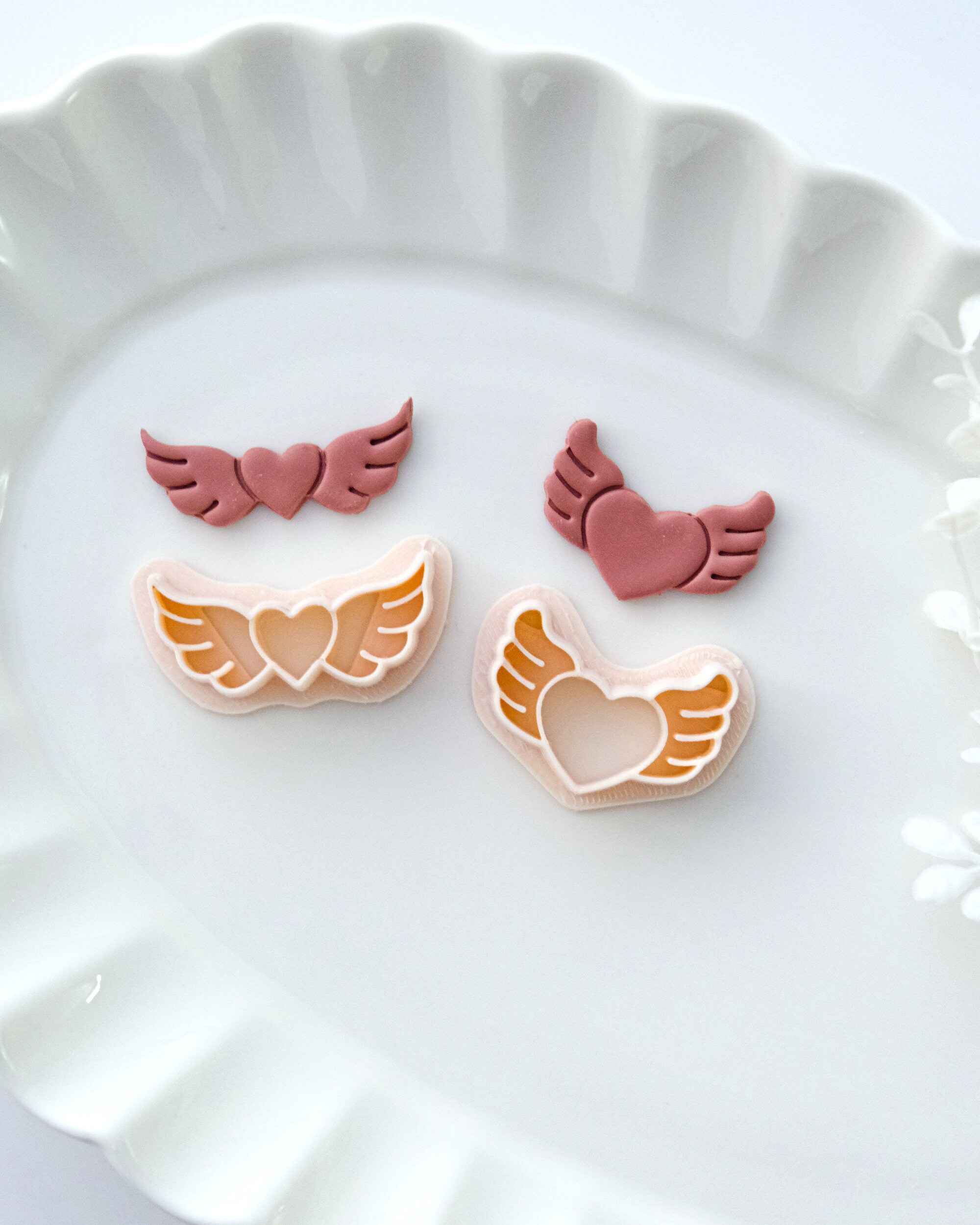 Heart With Angle Wings Clay Cutters Valentine's Day - Etsy