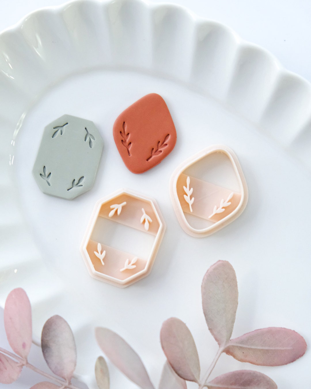 Leaf Art Deco Polymer Clay Cutters: Geometric Earring Cutters - Etsy