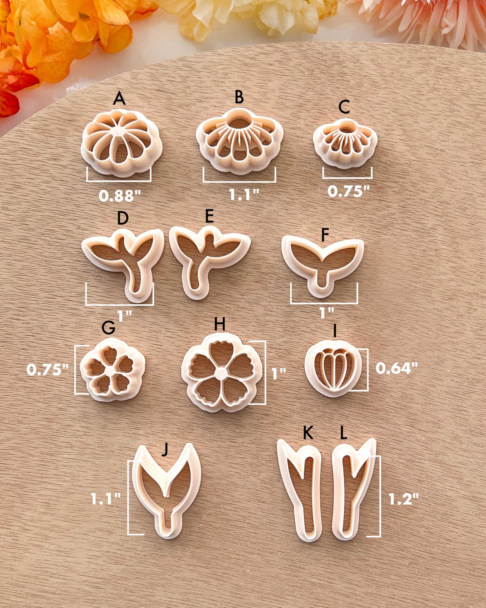 Spring Flower Leaf Polymer Clay Cutters | Floral Clay Earring Cutter ...