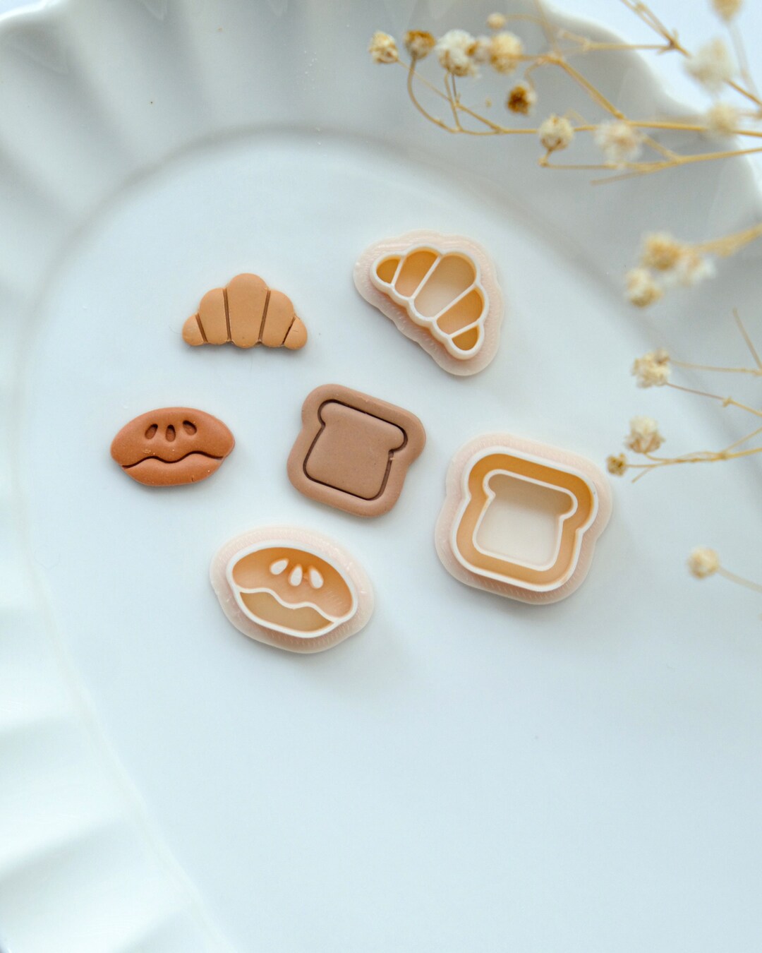 Bakery Clay Stud Cutters: Pie, Croissant, Bread Slice - Etsy