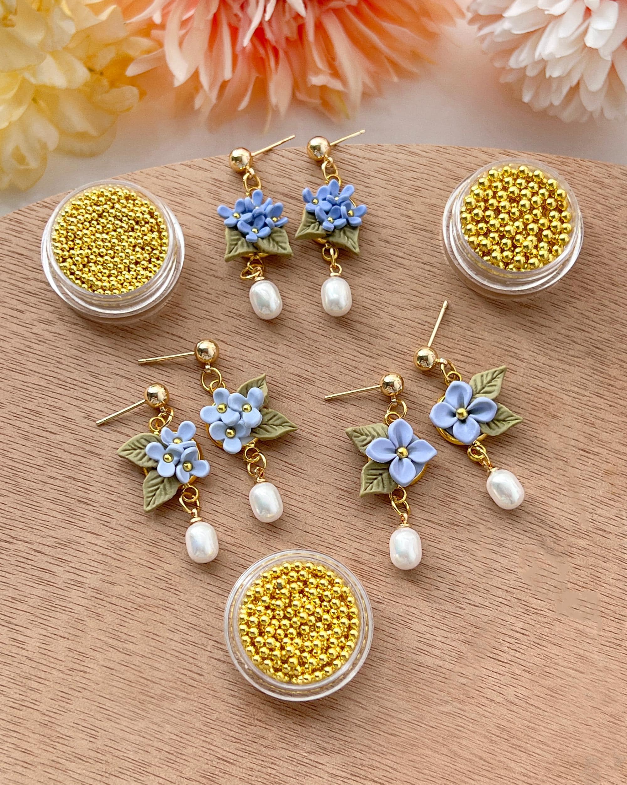 Gold Round Beads: No Hole Flower Center, DIY Jewelry Making - Etsy