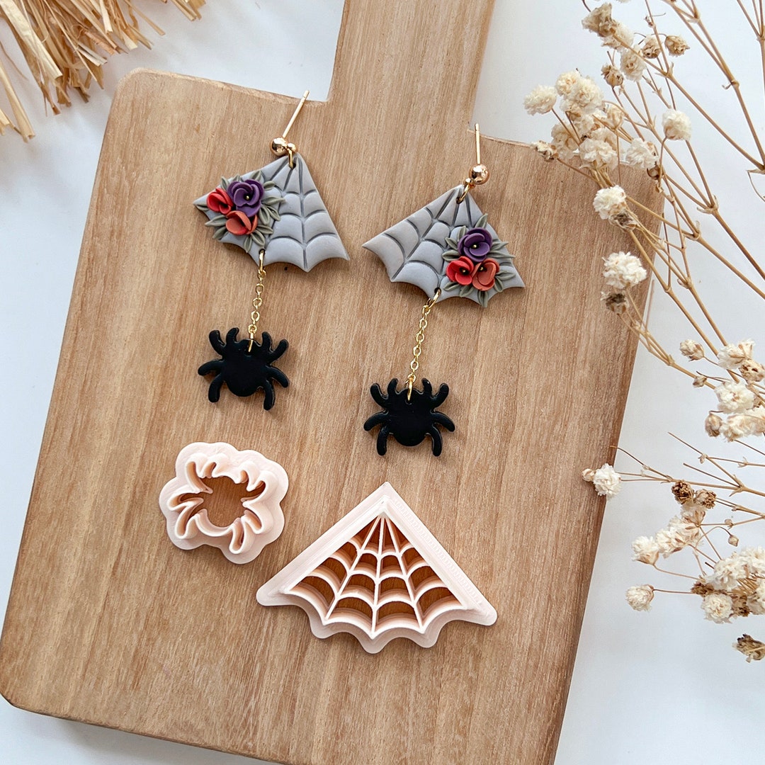 Spider & Web Polymer Clay Cutters: Halloween Jewelry Making - Etsy