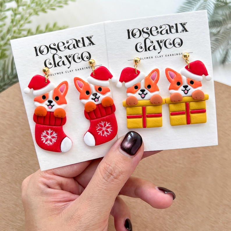 Christmas Animal Stocking Polymer Clay Cutters | Animal With Santa Hat ...