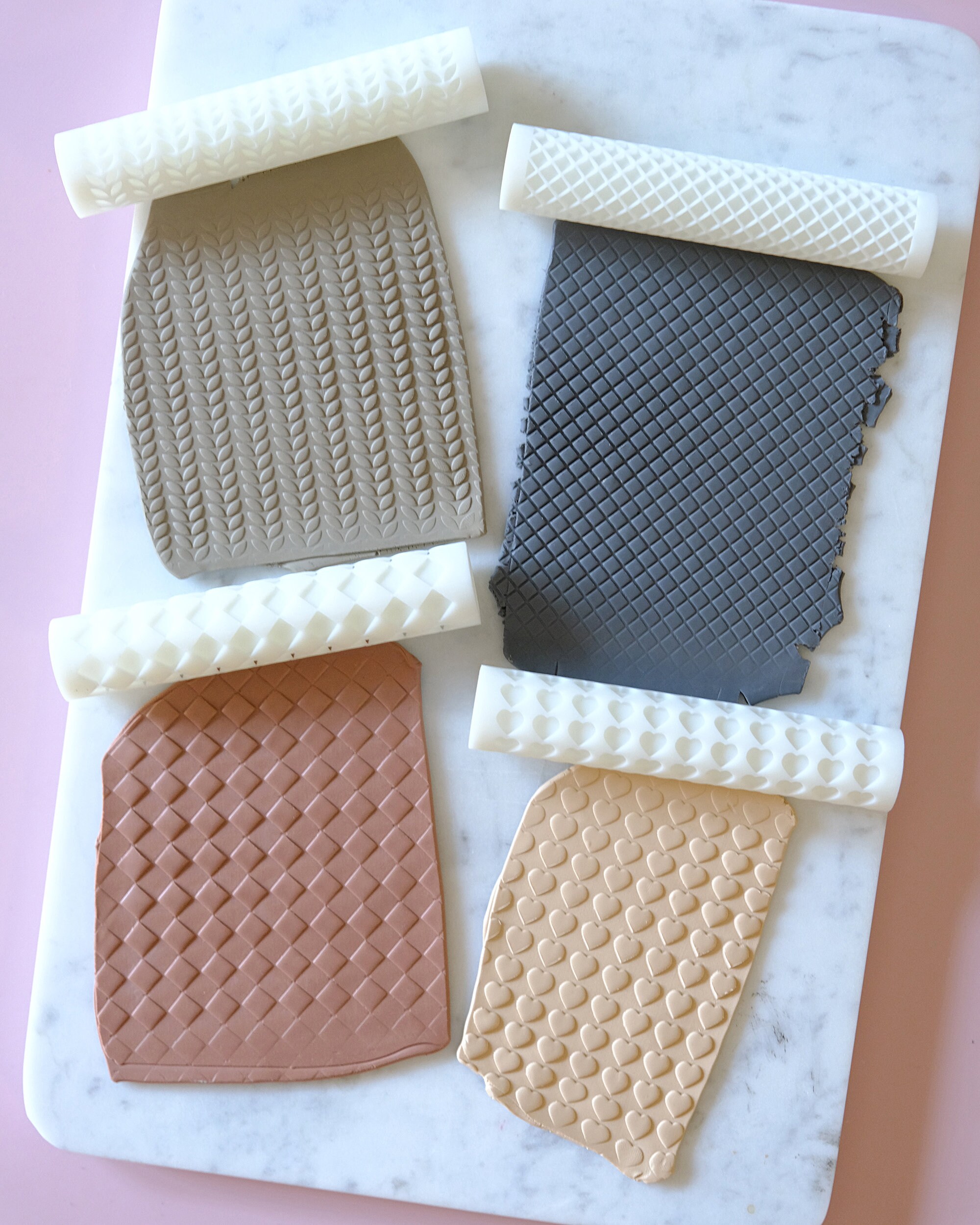 Hearts Clay Texture Roller Texture Roller for Polymer Clay | Etsy