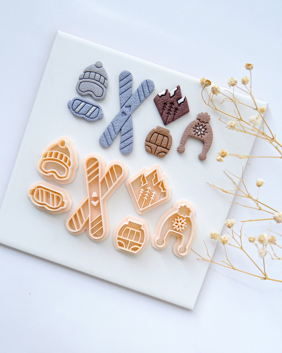 Skiing Winter Polymer Clay Cutters Set | Clay Cutters | Christmas ...
