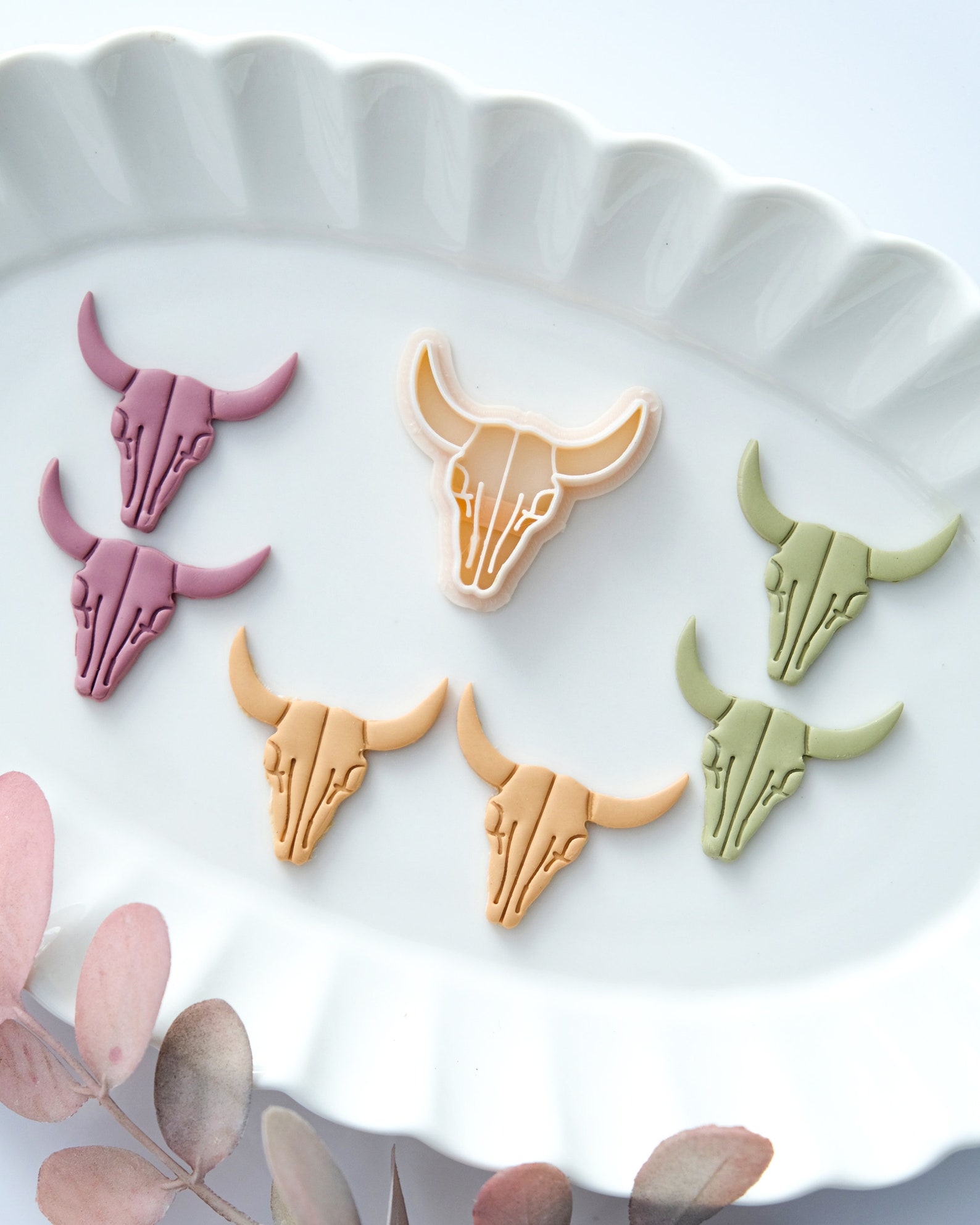 Cow Skull Polymer Clay Cutters: Bull Head Earring Molds - Etsy