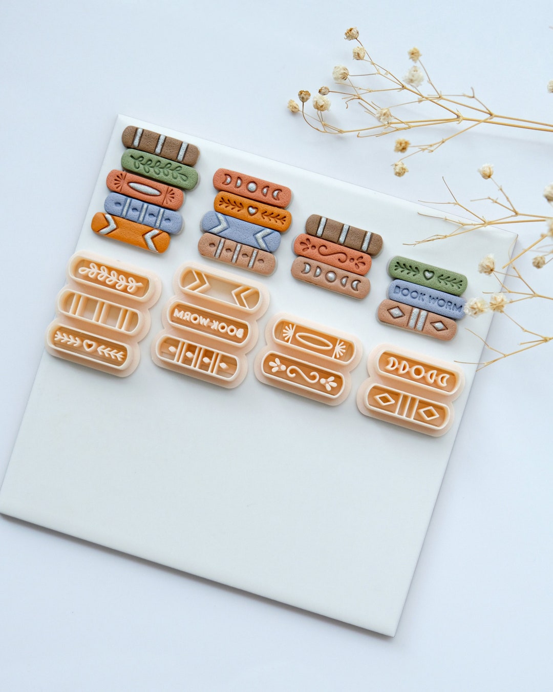 Book Stack Clay Cutters: Polymer Clay Earring Jewelry Tools - Etsy
