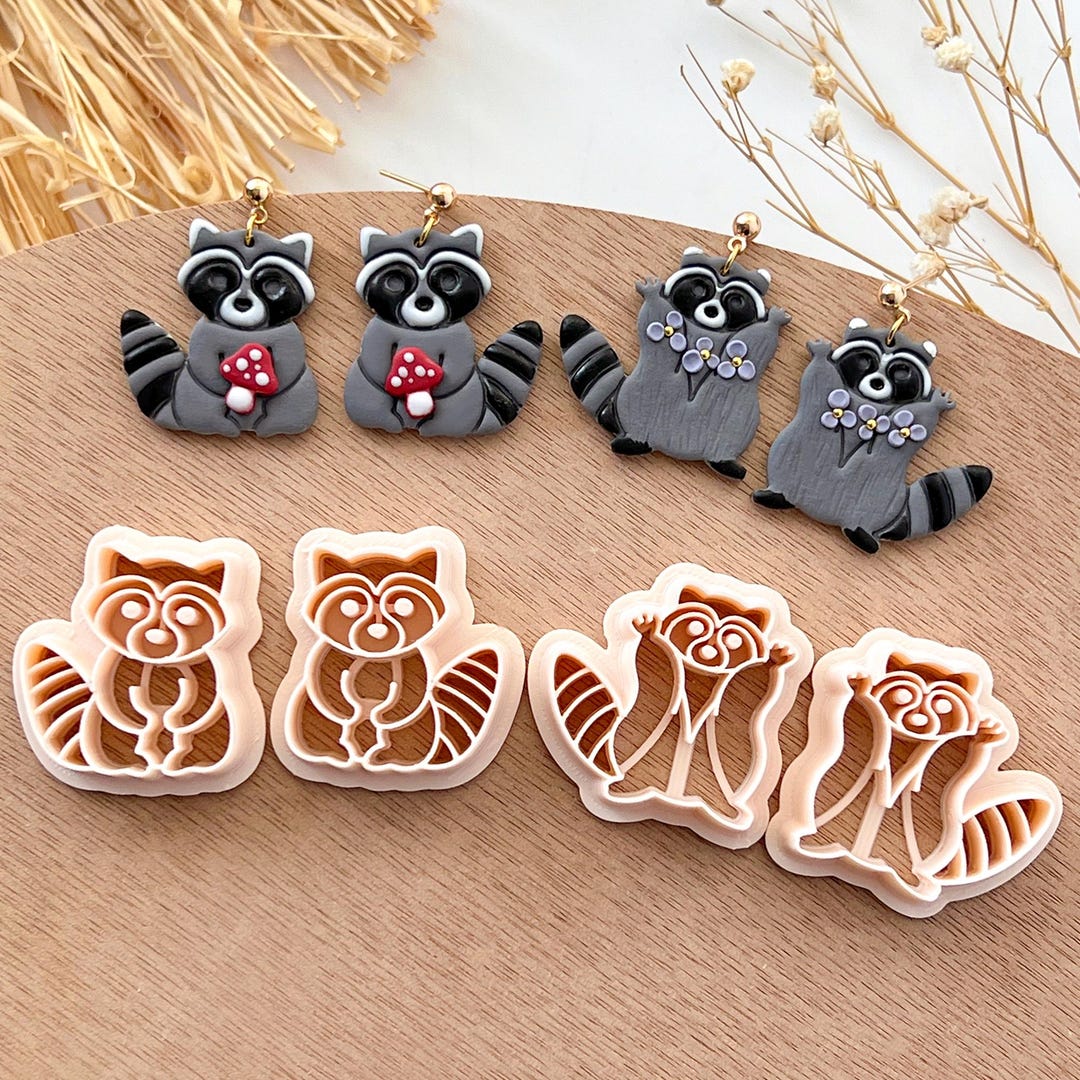 Raccoon Polymer Clay Cutter Set: Earring Jewelry Making - Etsy