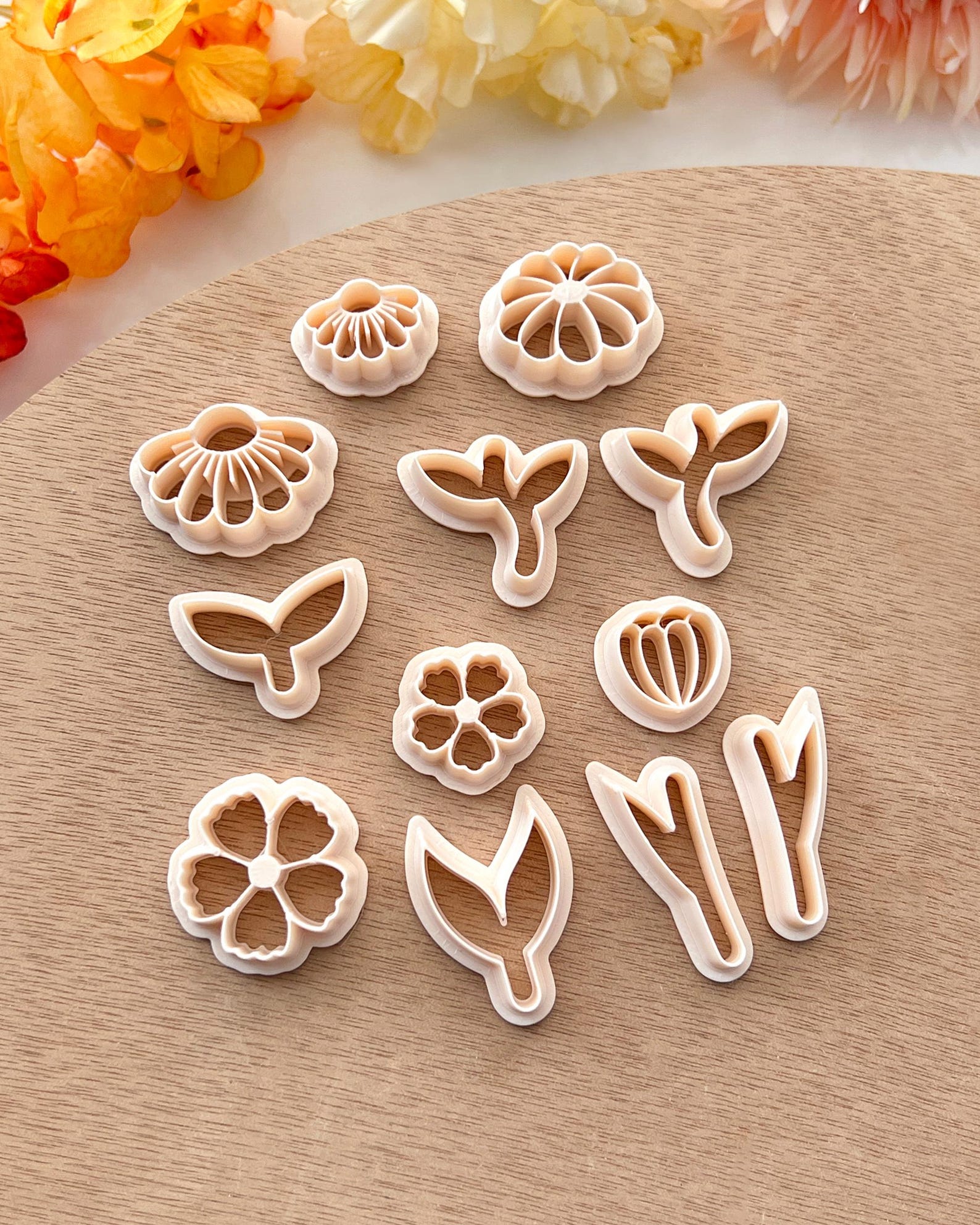 Spring Flower Leaf Polymer Clay Cutters | Floral Clay Earring Cutter ...