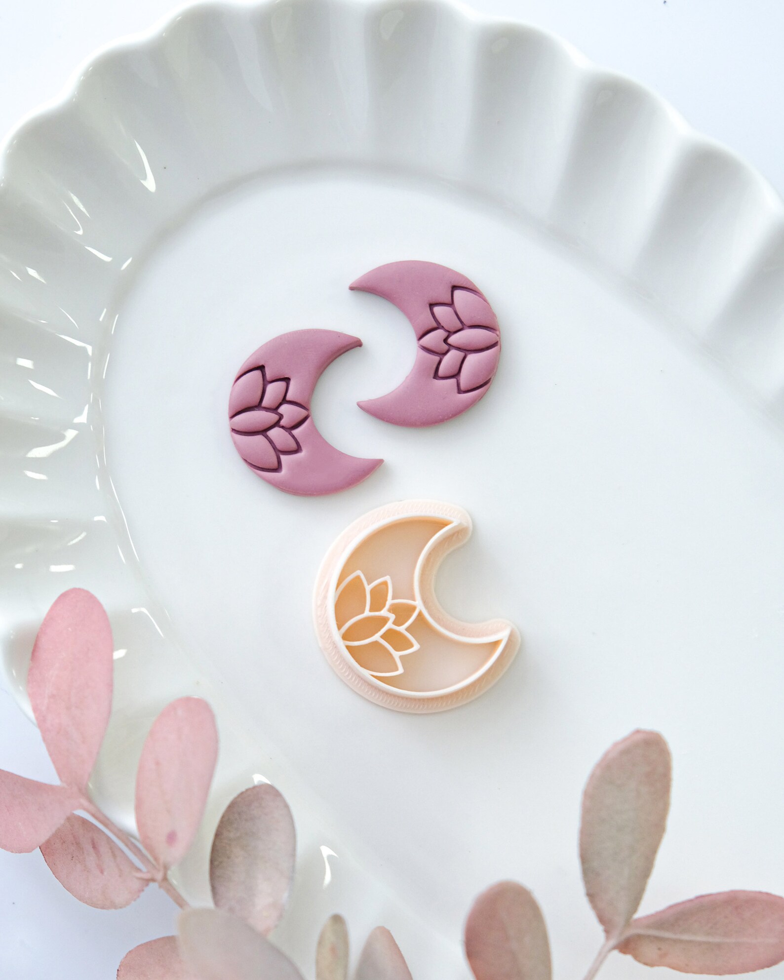 Boho Lotus Moon Polymer Clay Cutters Embossing Cutters for - Etsy