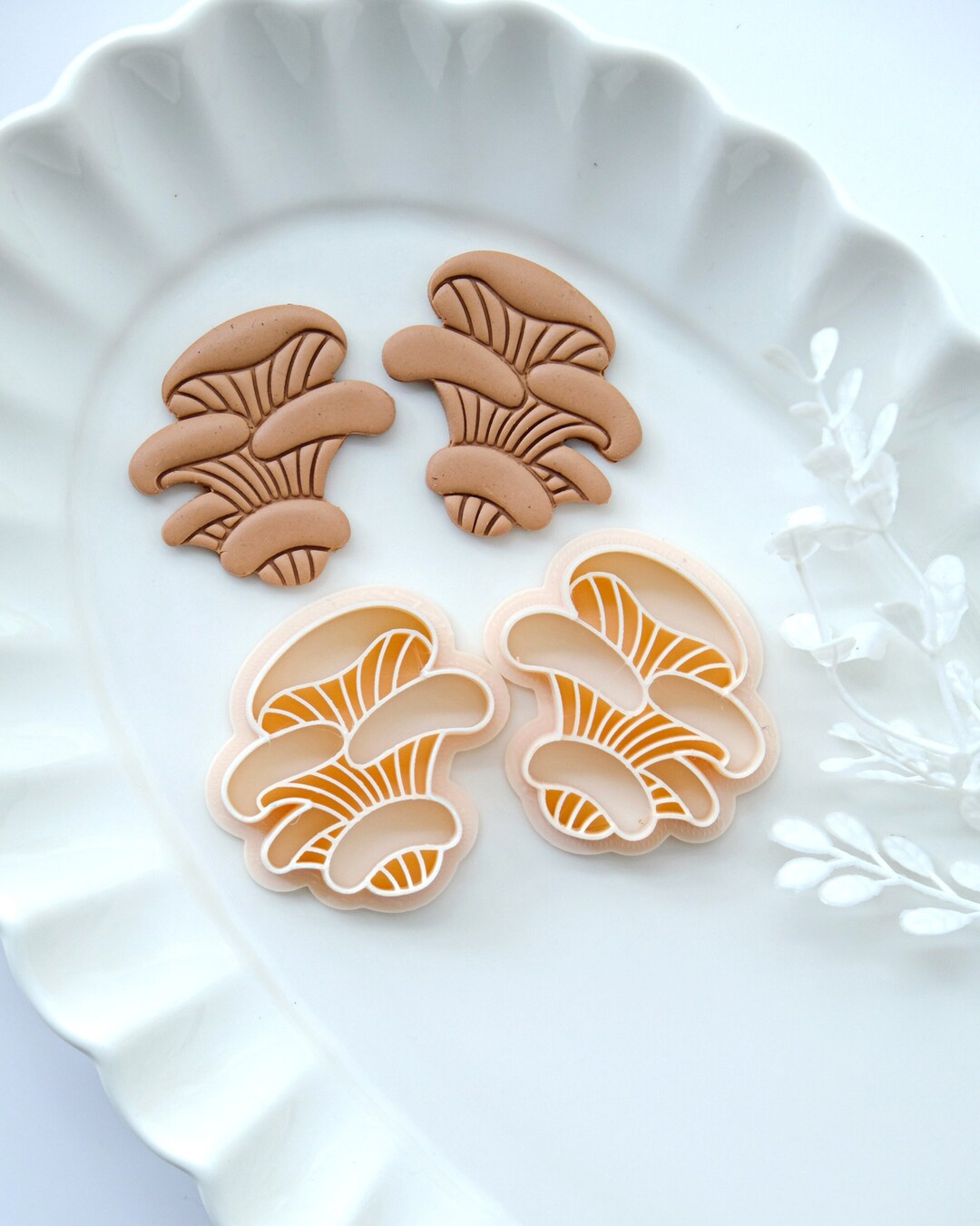 Boho Mushroom Polymer Clay Cutters | Oyster Mushroom Clay Cutters ...