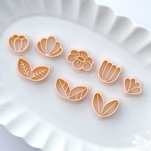 Flower Leaf Clay Cutters Set Spring Floral Polymer Clay Cutters Earring ...