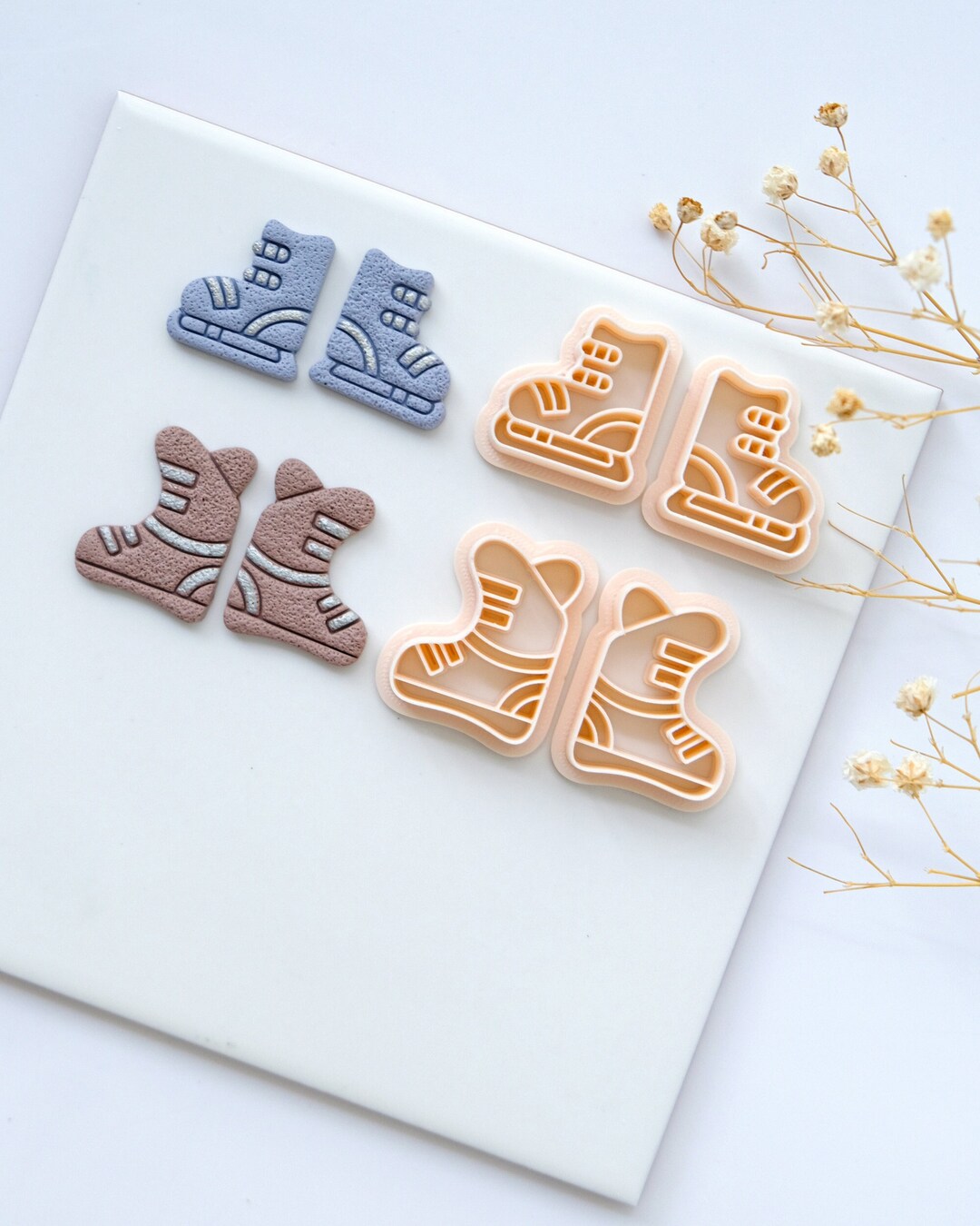 Embossing Ski Boots Polymer Clay Cutters Set | Winter Clay Cutters ...