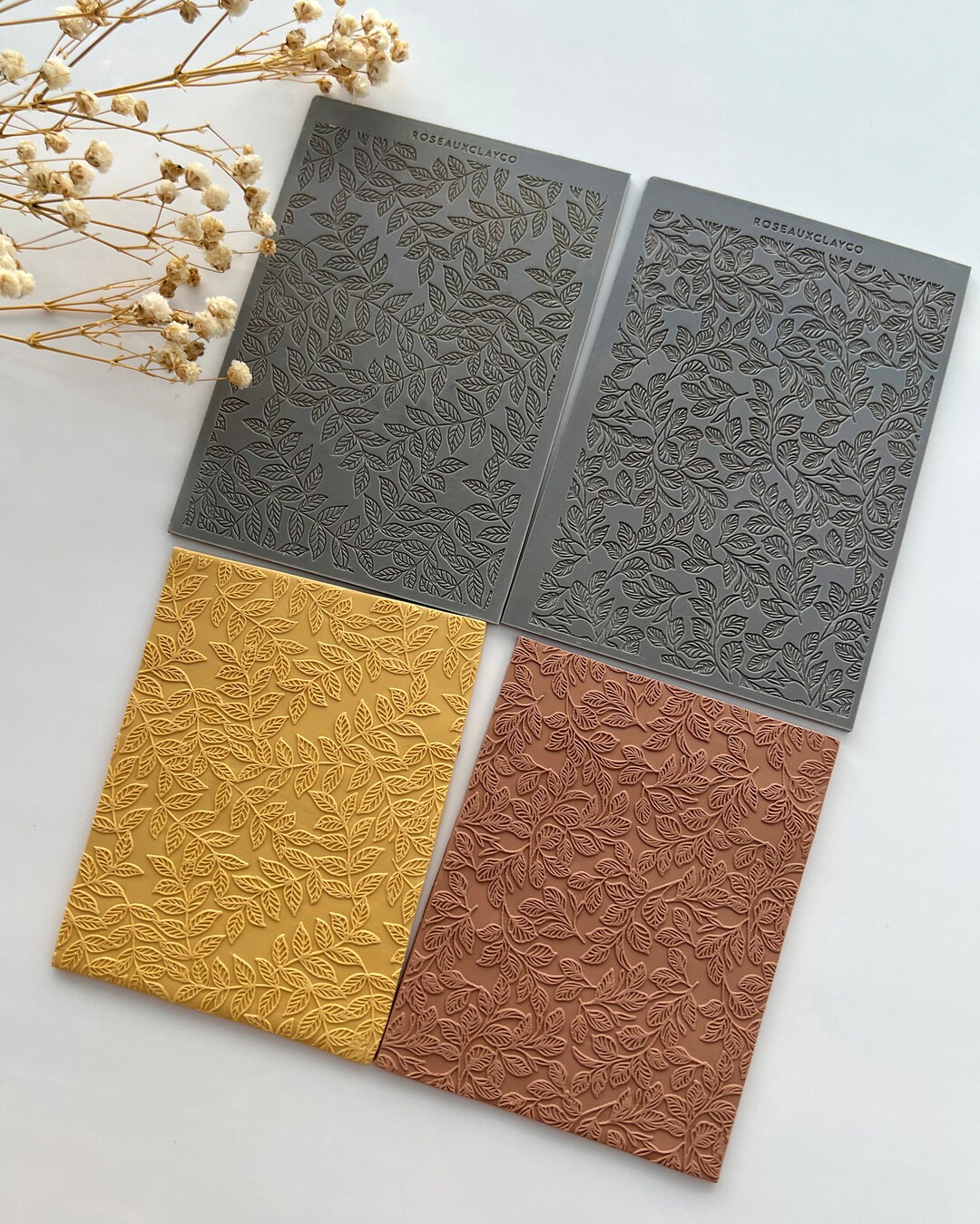 Leaf Texture Mat | Polymer Clay Texture Sheet for Earring Making | Clay ...