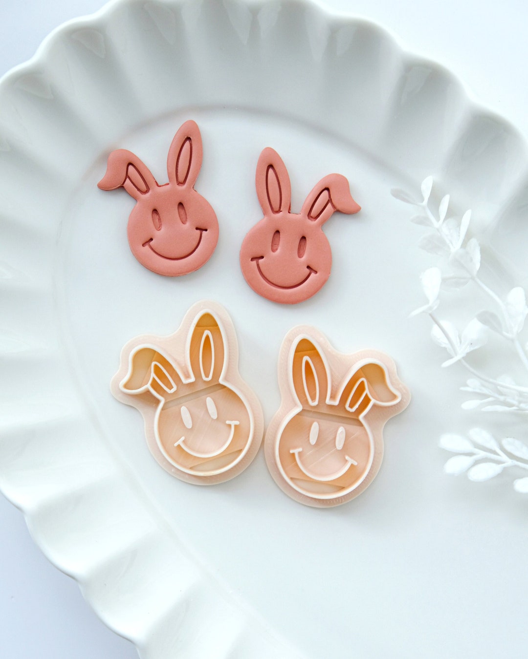Bunny Smiley Face Polymer Clay Cutters: Jewelry Making - Etsy