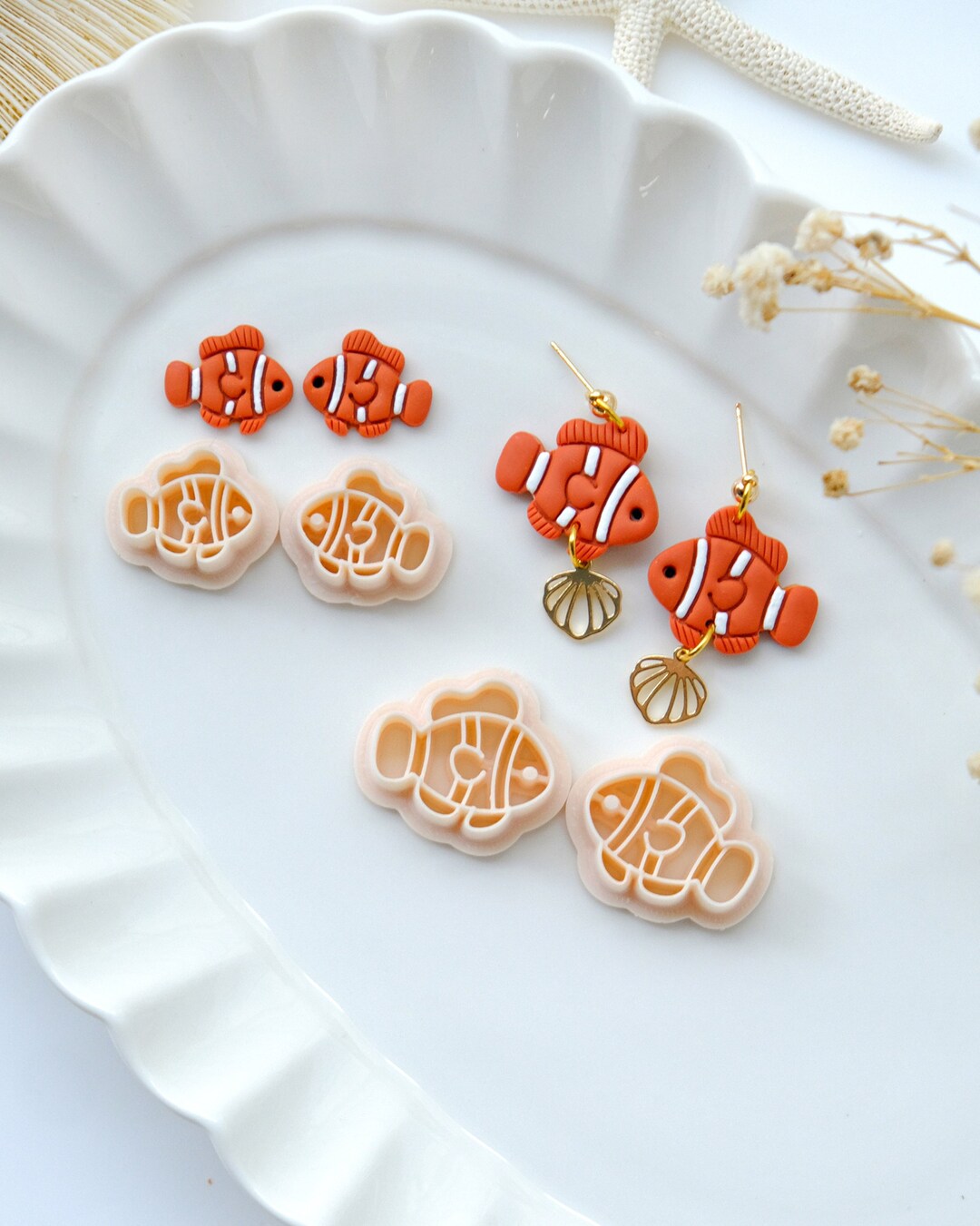 Clownfish Polymer Clay Earring Cutters: Ocean Theme Jewelry Making - Etsy