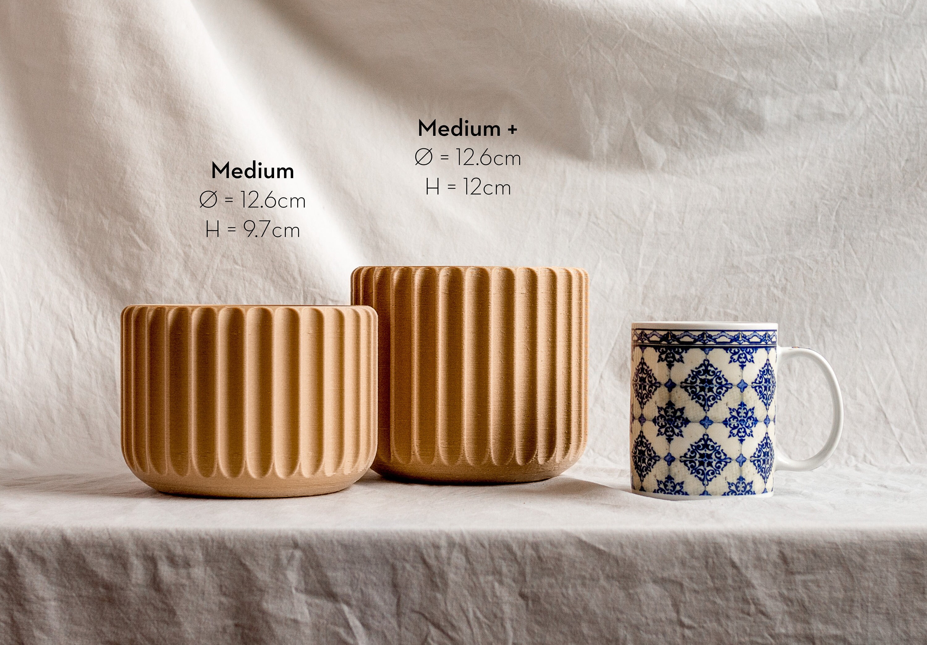 Fluted Pots - 3D Printed Wood Pots - Etsy UK