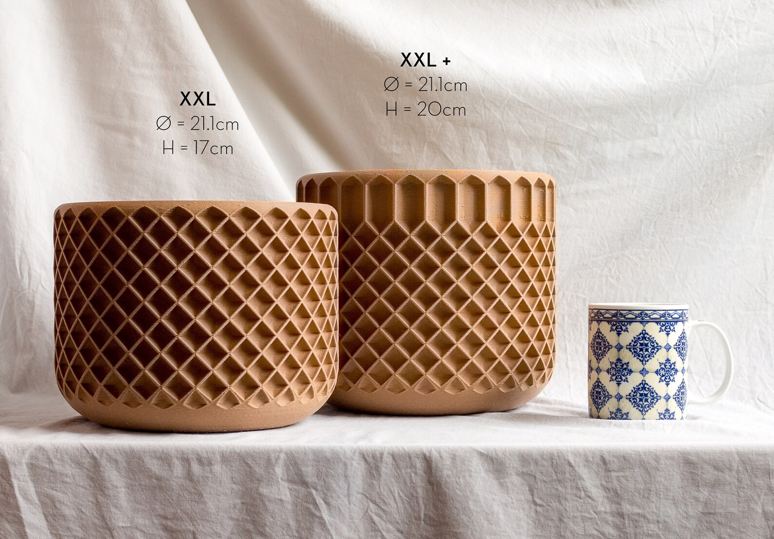 Crosshatch Pots - 3D Printed Wood Pots - Etsy