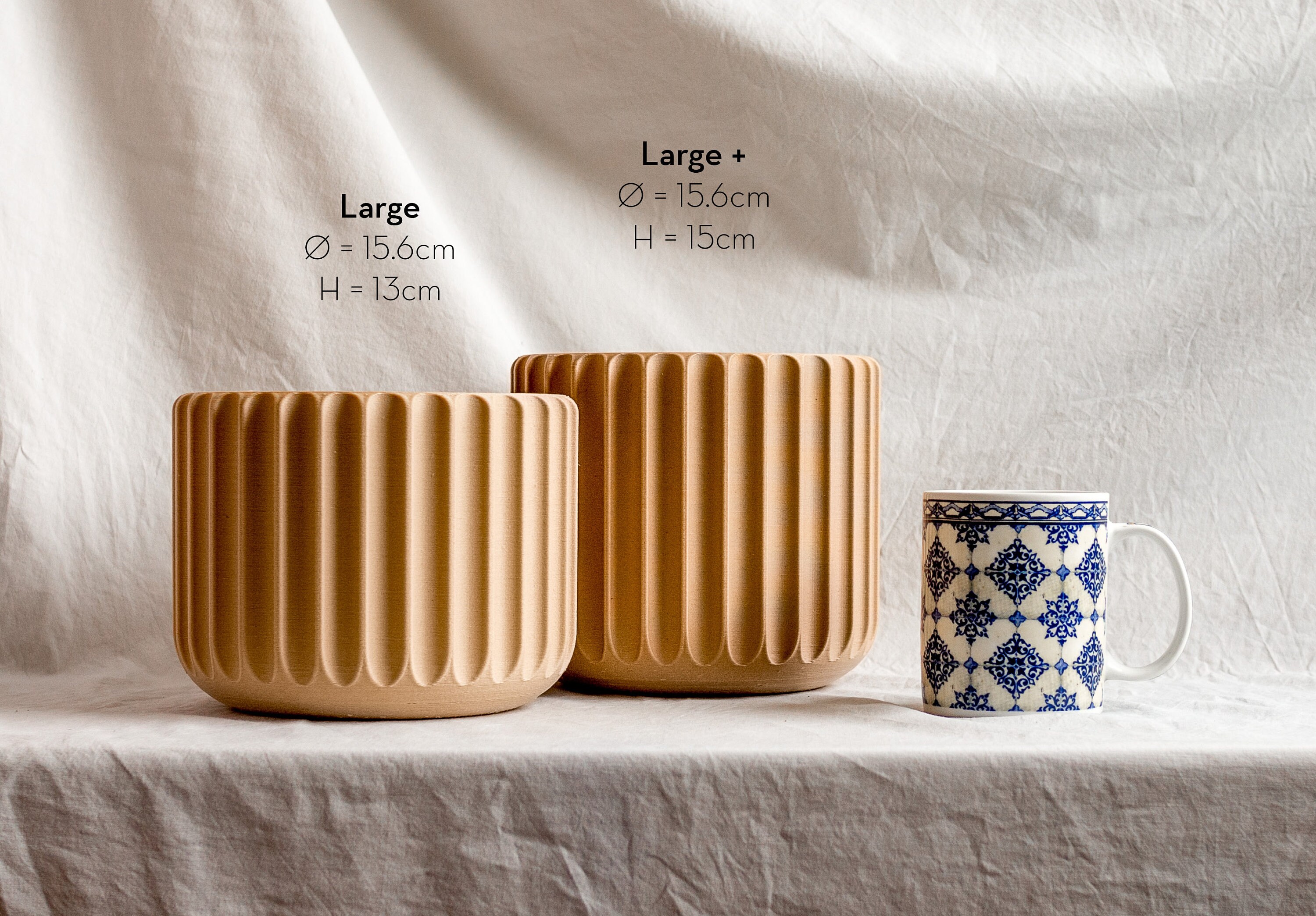 Fluted Pots - 3D Printed Wood Pots - Etsy UK